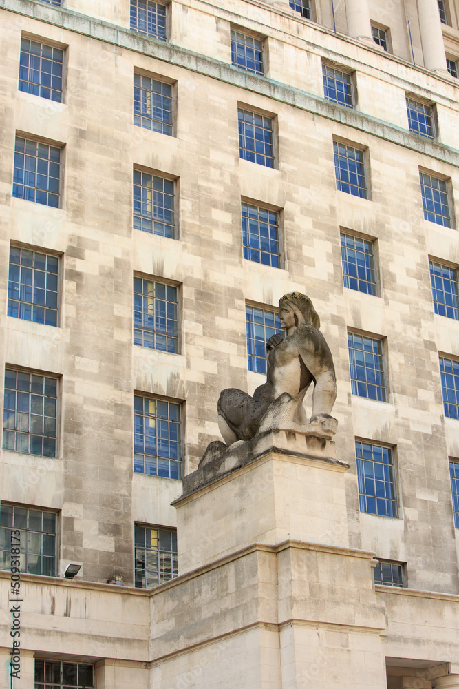 Whitehall, London, 2022. The Ministry of Defence (MOD) building with ...