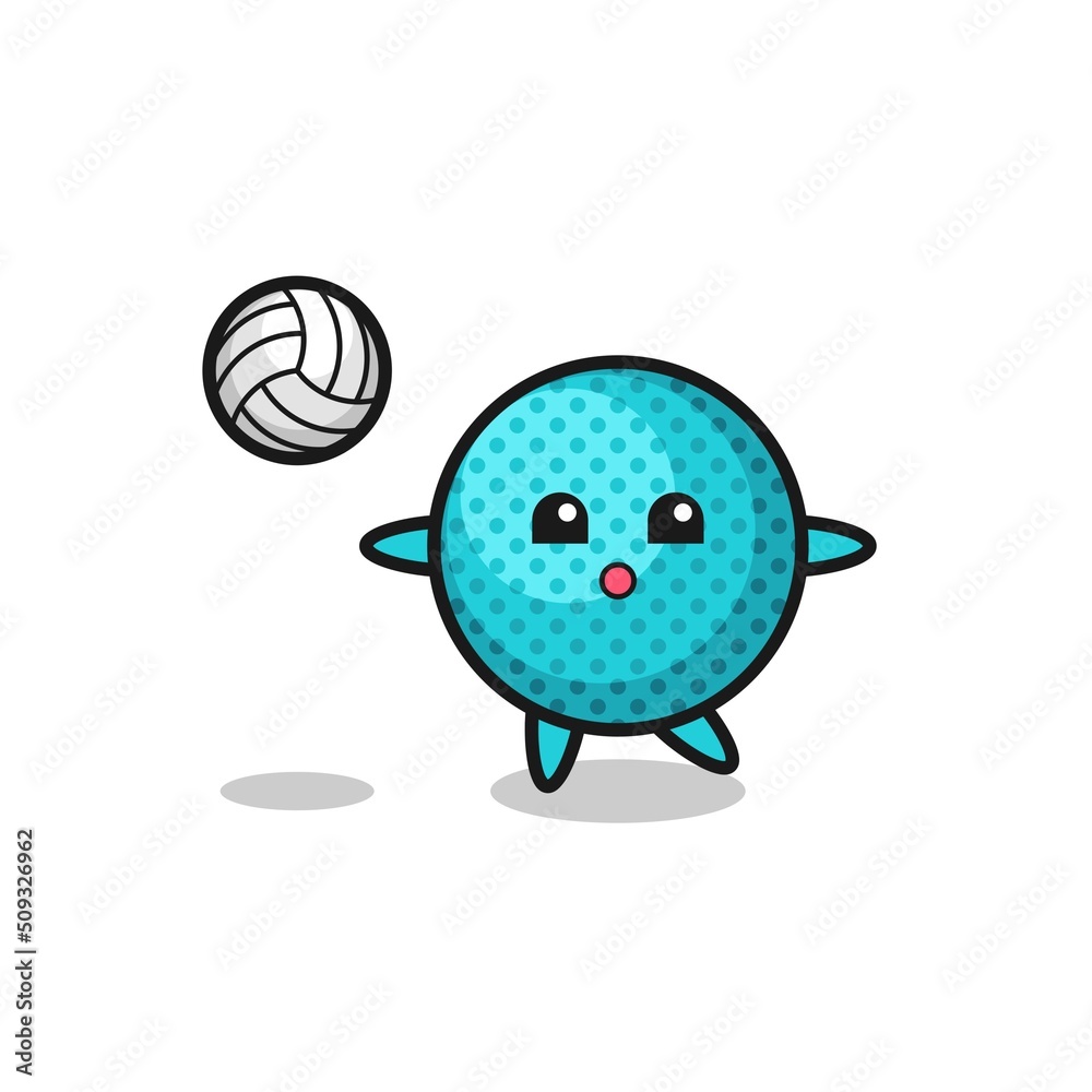 Character cartoon of spiky ball is playing volleyball Stock Vector ...