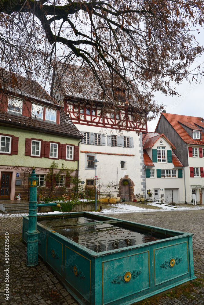 Brunnen in der Altstadt Rosenfeld im Zollernalbkreis in Baden ...
