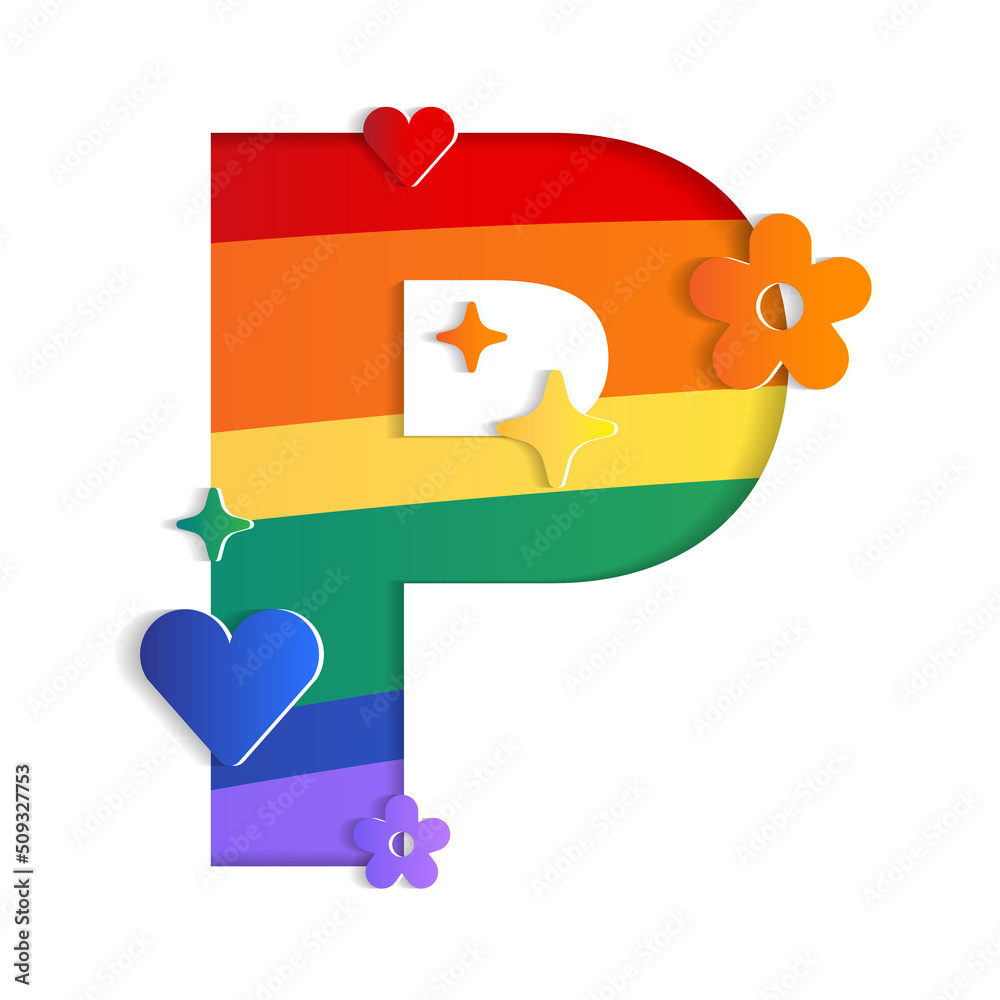 Rainbow Letter P