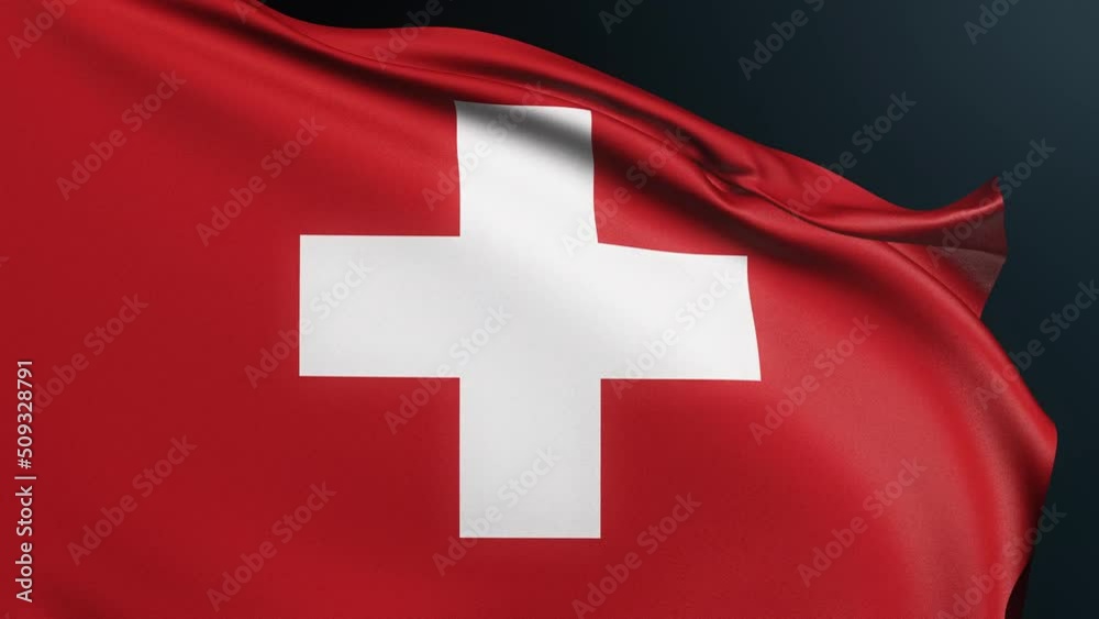 Swiss flag. Switzerland symbol. Bern sign. European state official ...