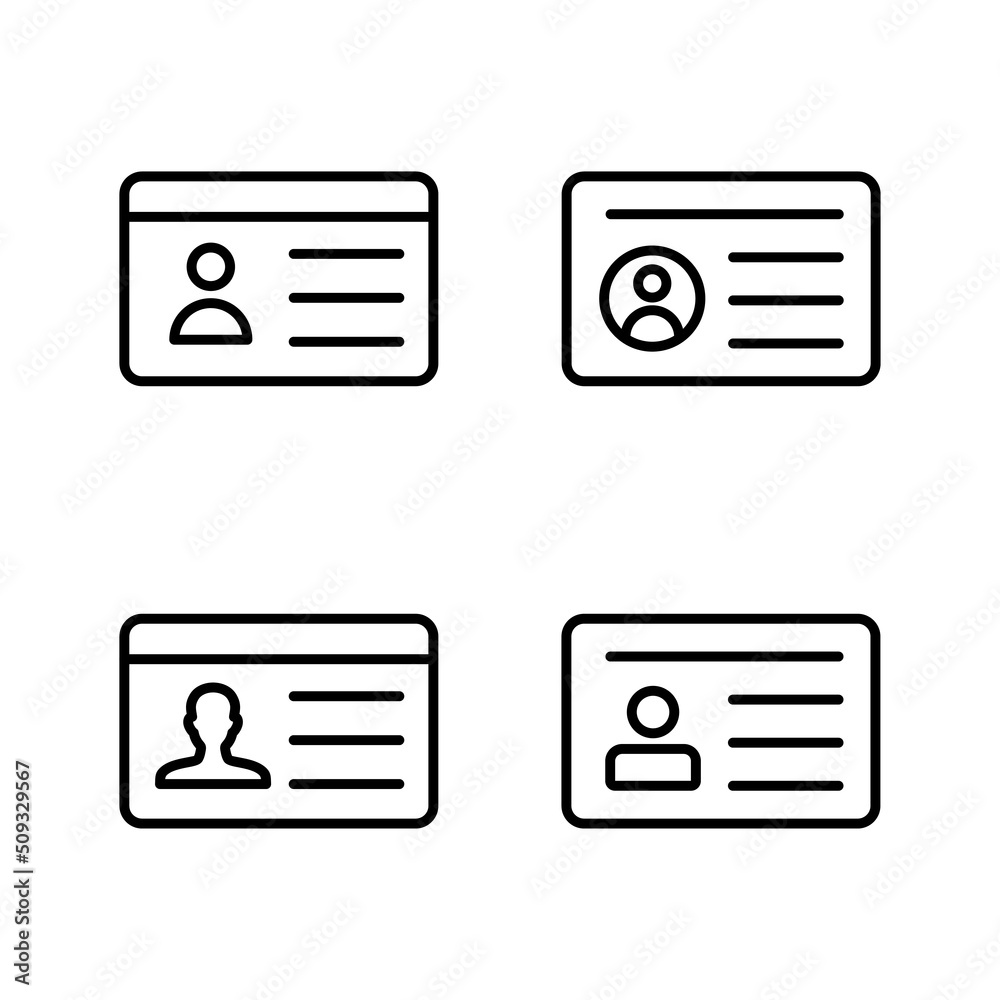 License icon vector. ID card icon. driver license, staff identification ...