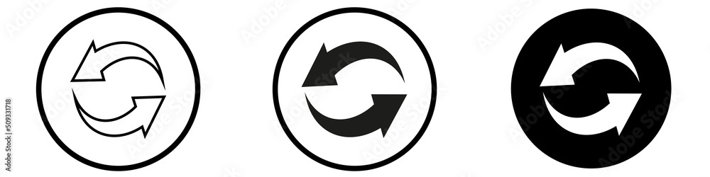 Double arrow back, replace icons. Cashback Money back. Button icons ...