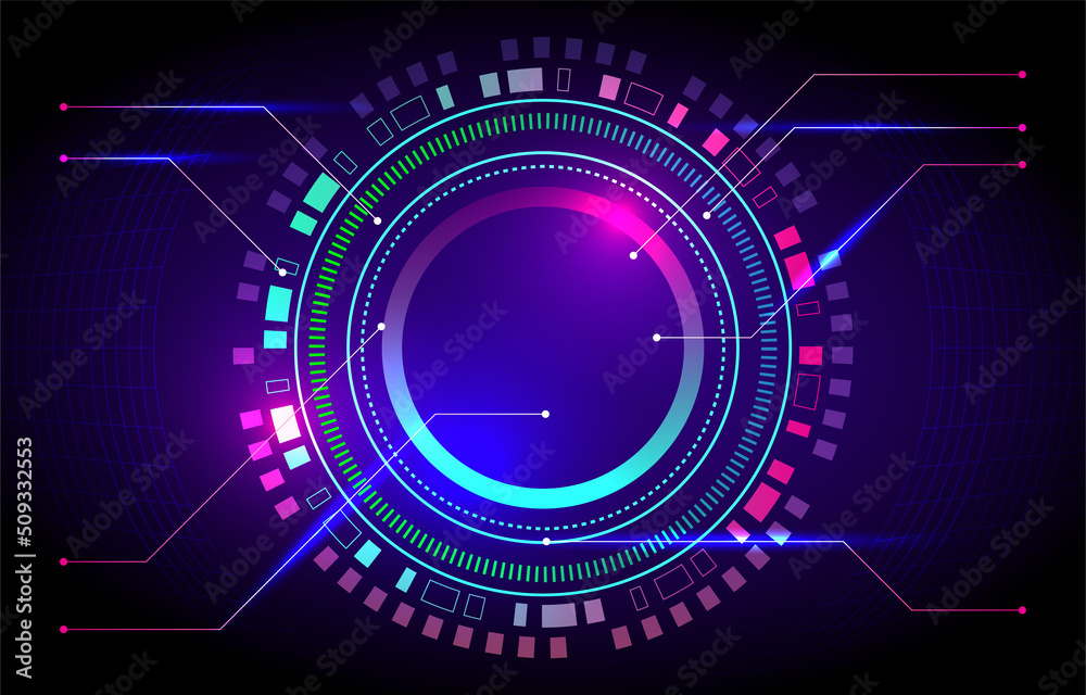 Sci-fi futuristic HUD dashboard display virtual reality technology ...