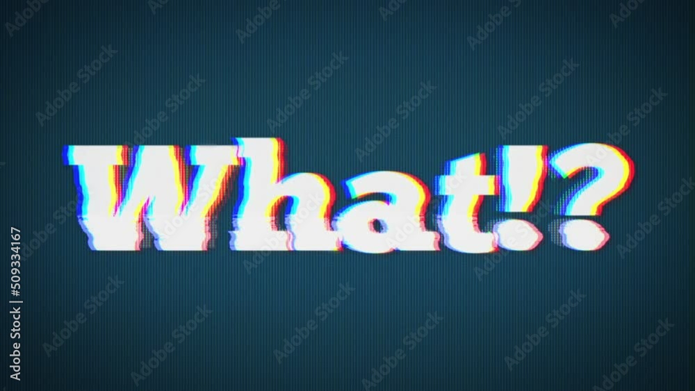 What Exclamation On Vintage Twitched Television Screen/ 4k animation of ...