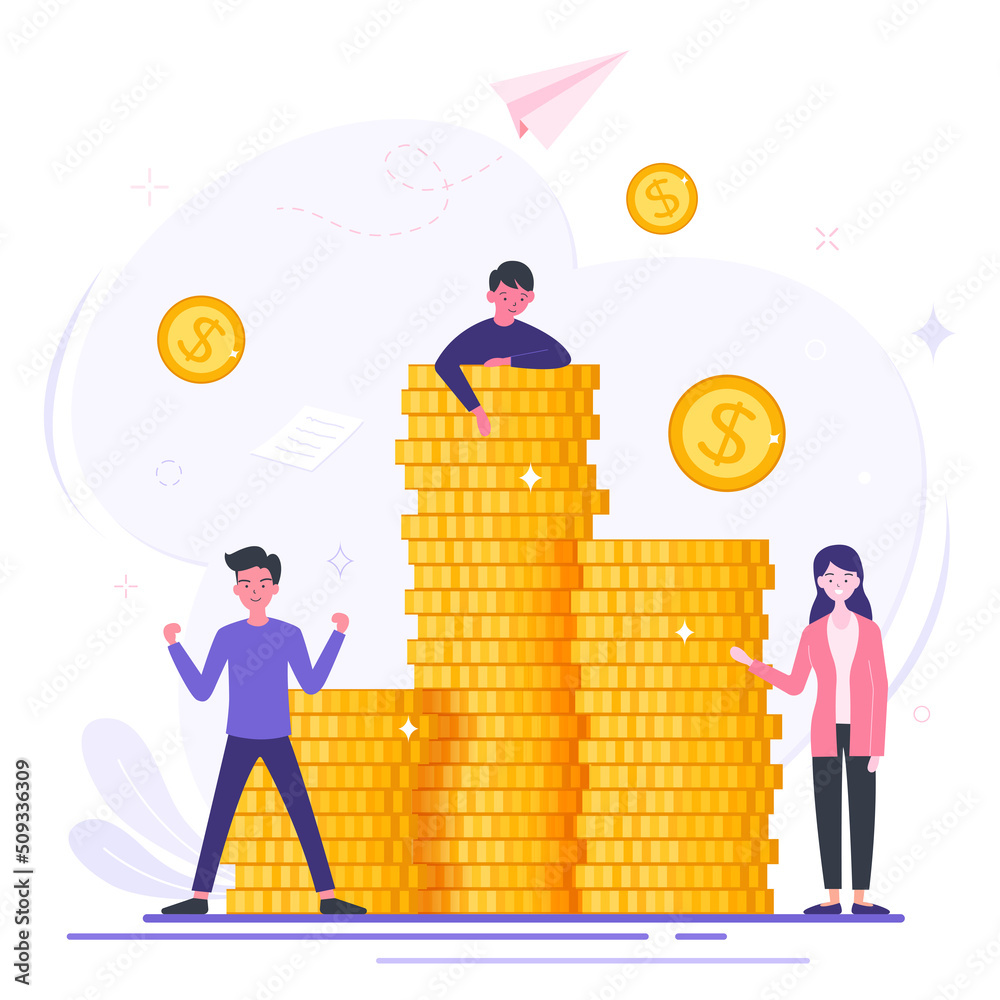 Increasing income and investment. Successful business that grows and ...