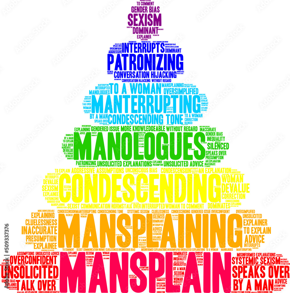 Mansplain Word Cloud on a white background. Stock Vector | Adobe Stock