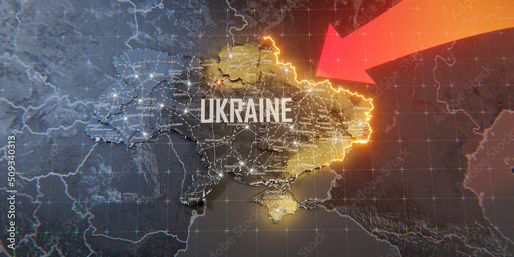 Military conflict between Ukraine and Russia. Concept map of war ...