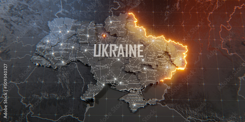 Military conflict between Ukraine and Russia. Concept map of war ...