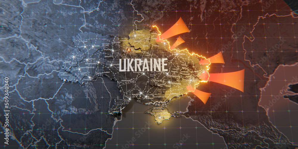 Military conflict between Ukraine and Russia. Concept map of war ...