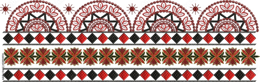 Embroidery Motif Textile Print Design For Mughal Art Manually ...