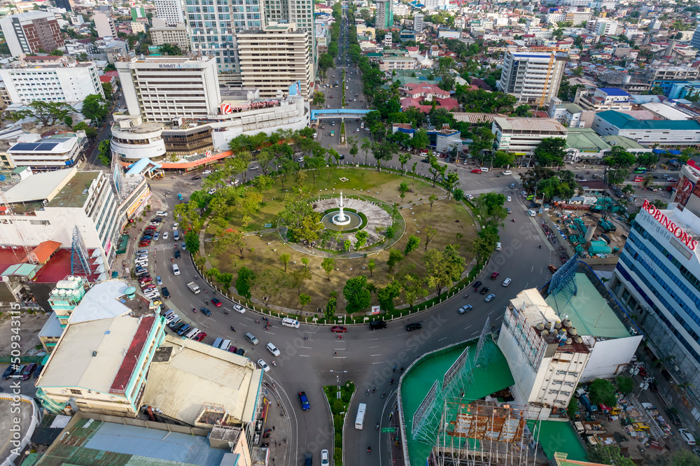 Cebu City, Philippines - Aerial of Fuente Osmena Circle. Stock Photo ...