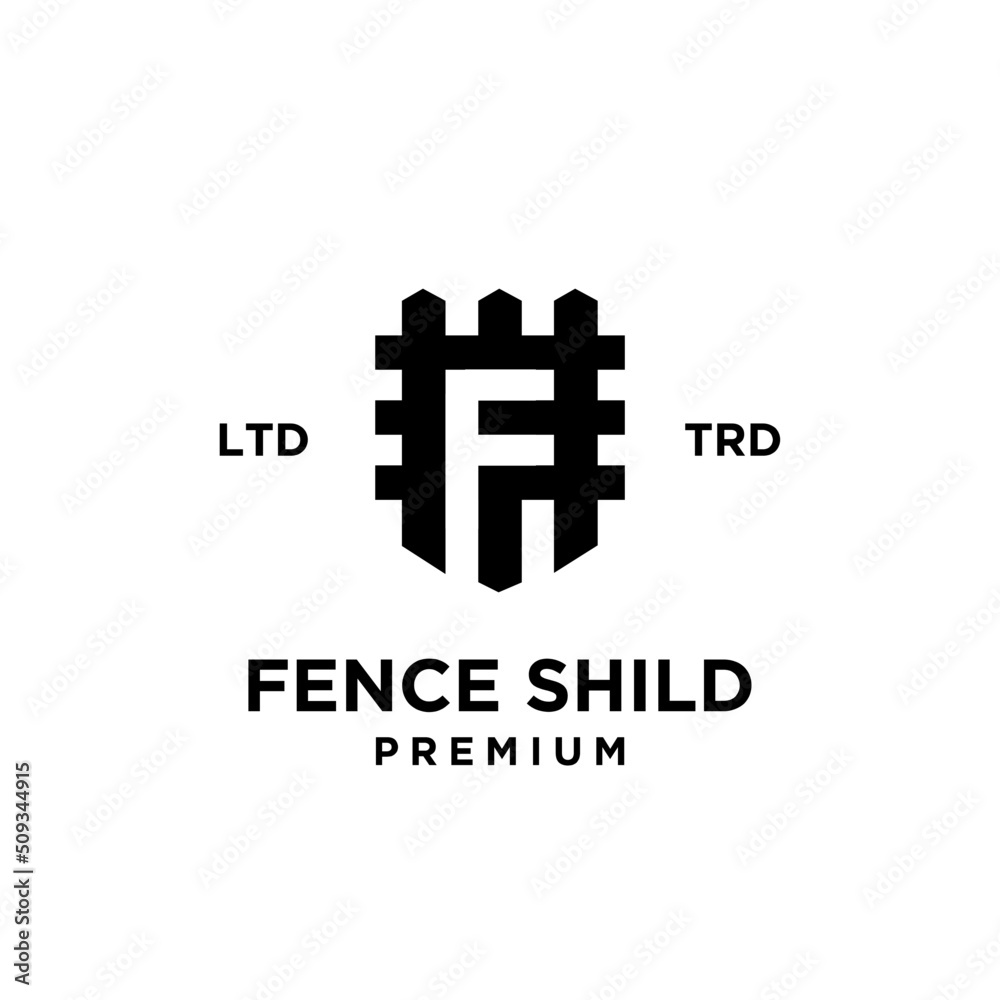 Fence shield with initial letter f vintage logo design Stock Vector ...