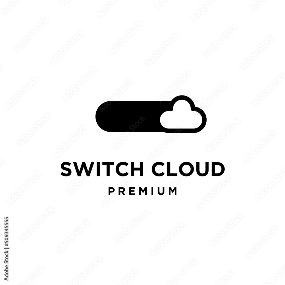 power switch logo with cloud icon vector design Stock Vector | Adobe Stock