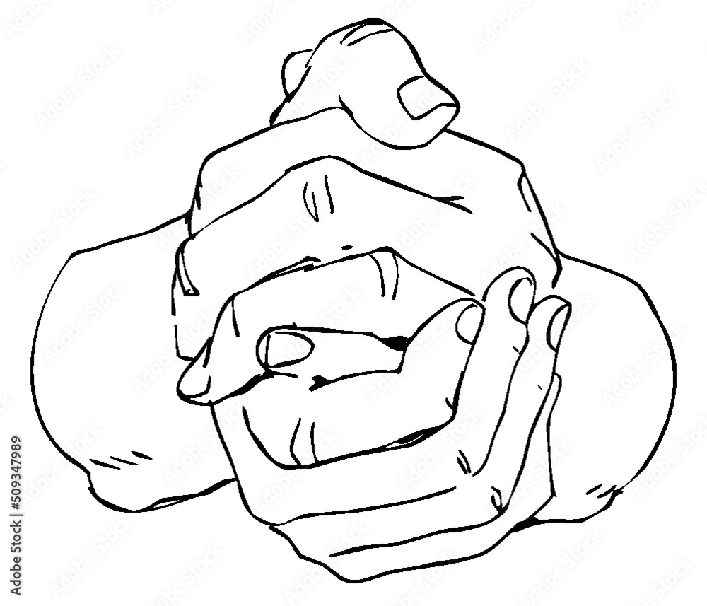 Hand drawn pen and ink study of hands - vectorised in PS Stock Vector ...