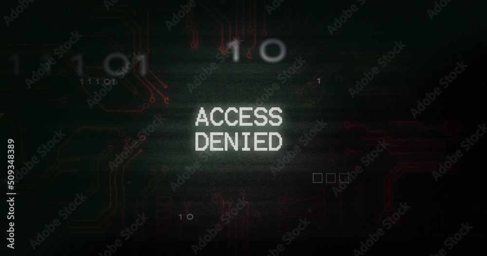 Image of interference over access denied text, data processing and ... Image of interference over access denied text, data processing and ...