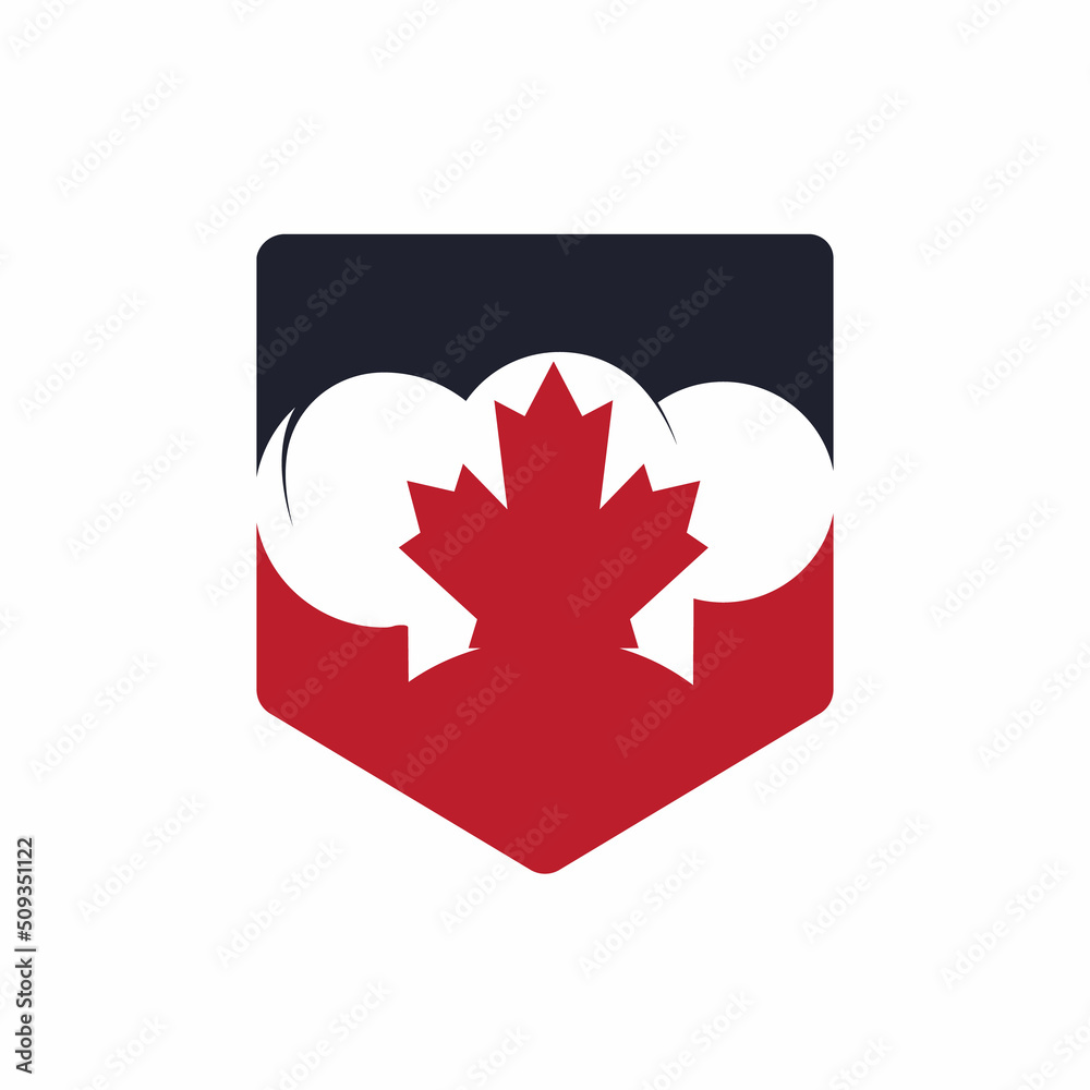 Canadian chef vector logo design template. Maple leaf with chef hat ...