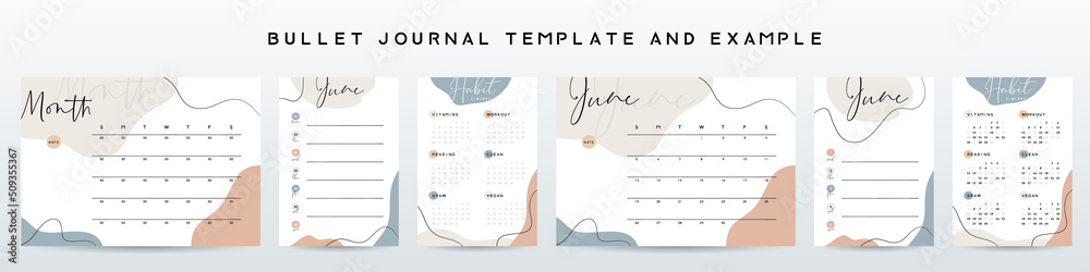 Bullet journal template. Vector illustration. Stock Vector | Adobe Stock