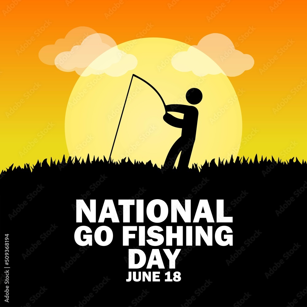 Fishing Person Silhouette Vector Icon. National Go Fishing Day design concept, suitable for ...