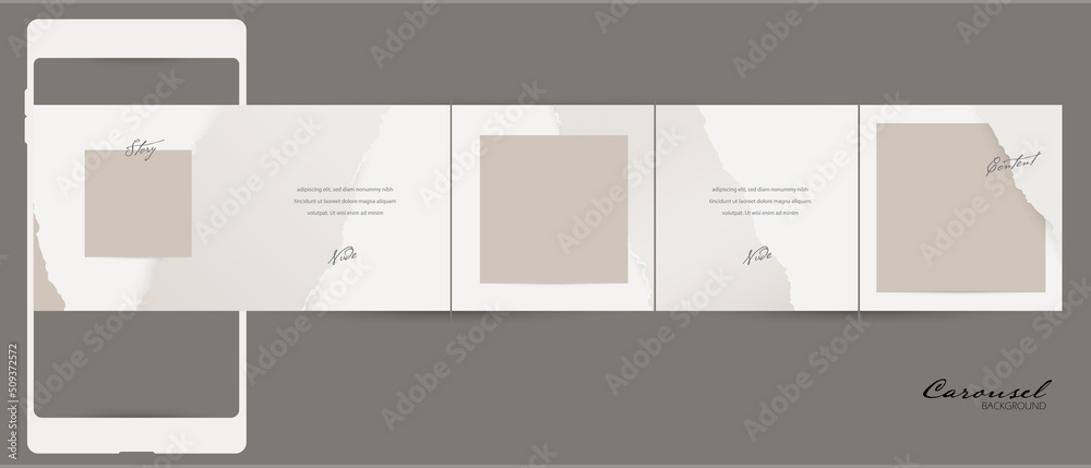 abstract aesthetic Instagram social media post carousel template ...