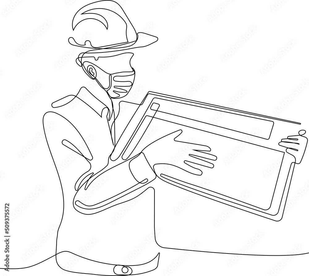 An young engineer is checking with tablet an operation.Renewable energy ...