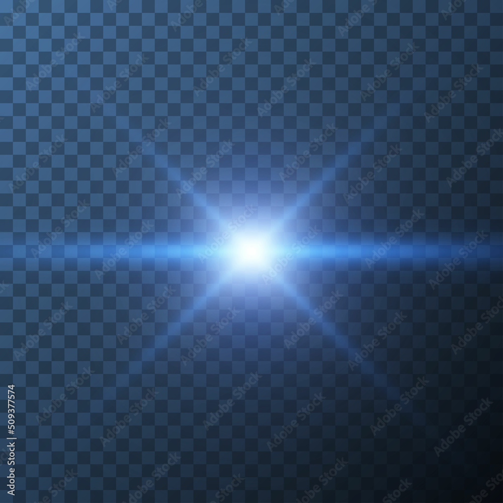 Realistic blue horizontal star isolated on transparent background ...