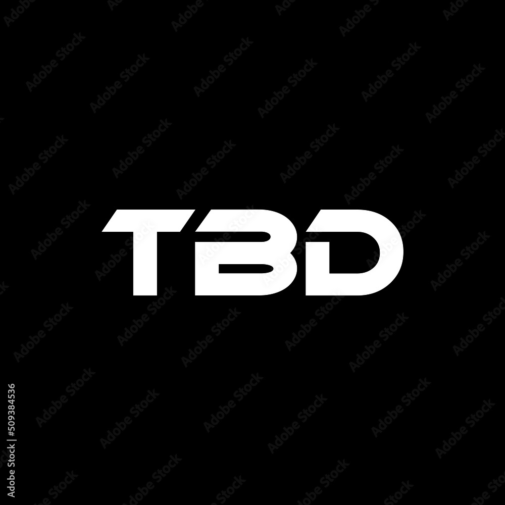 TBD letter logo design with black background in illustrator, vector ...