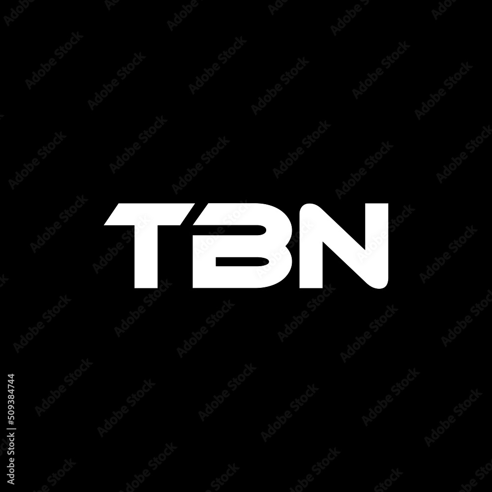 TBN letter logo design with black background in illustrator, vector ...