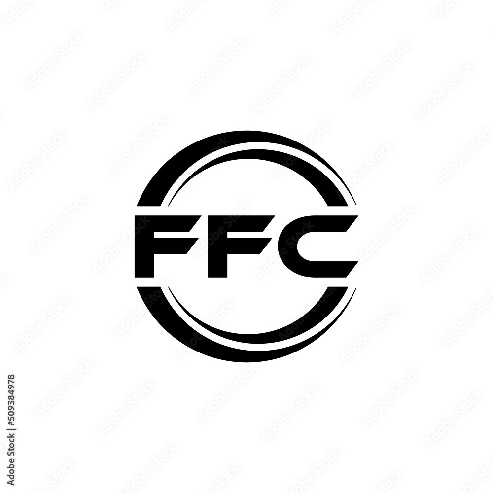 FFC letter logo design with white background in illustrator, vector ...