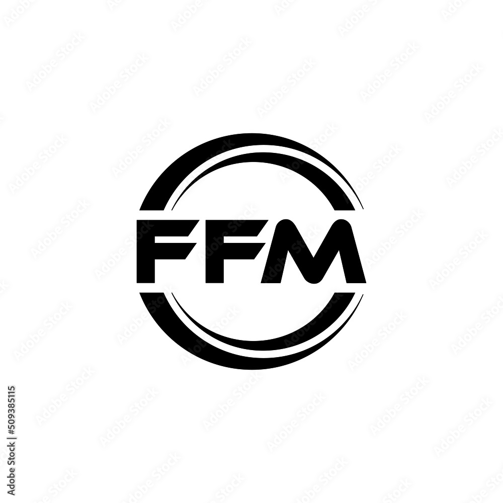 FFM letter logo design with white background in illustrator, vector ...