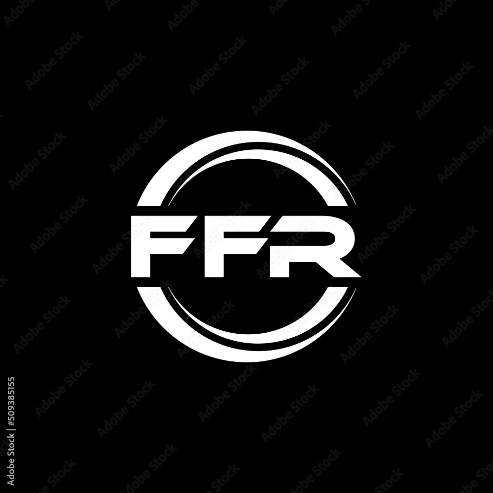 FFR letter logo design with black background in illustrator, vector ...