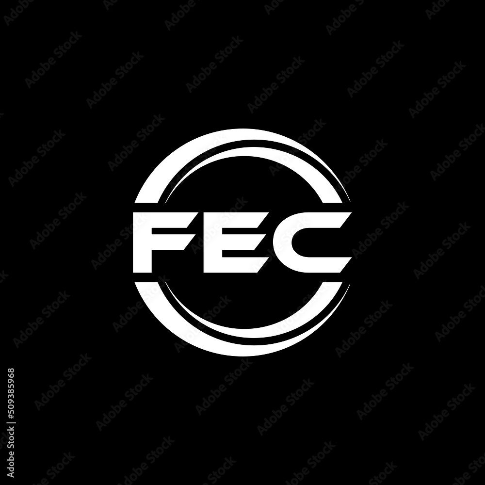 FEC letter logo design with black background in illustrator, vector ...