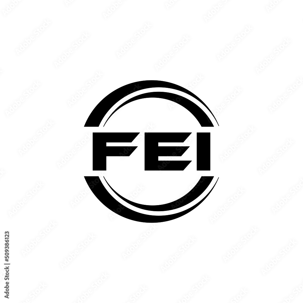 FEI letter logo design with white background in illustrator, vector ...