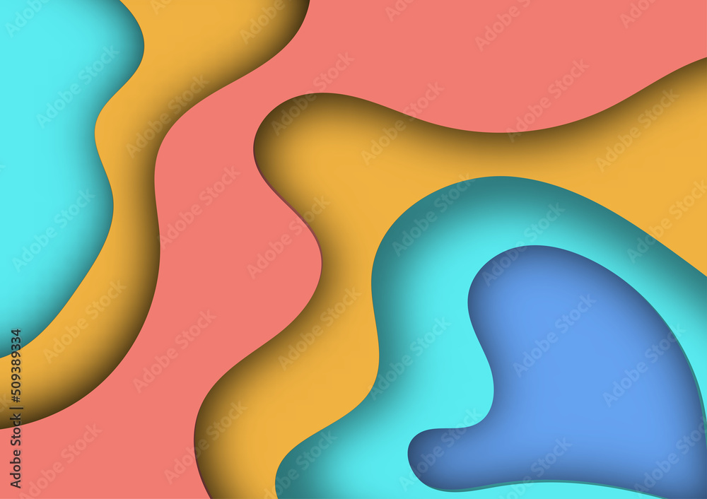 3d blue, yellow, and green color tone abstract background, organic ...