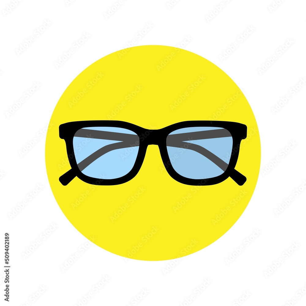 Smiley with glasses. Vector illustration. Stock Vector | Adobe Stock