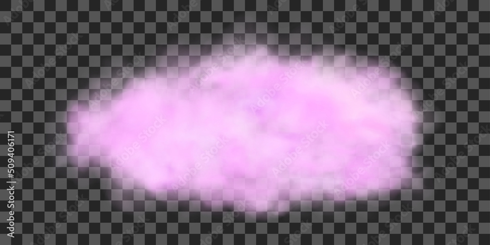 Pink cloudiness. Smoke, fog or gas clouds. Realistic 3d vector ...