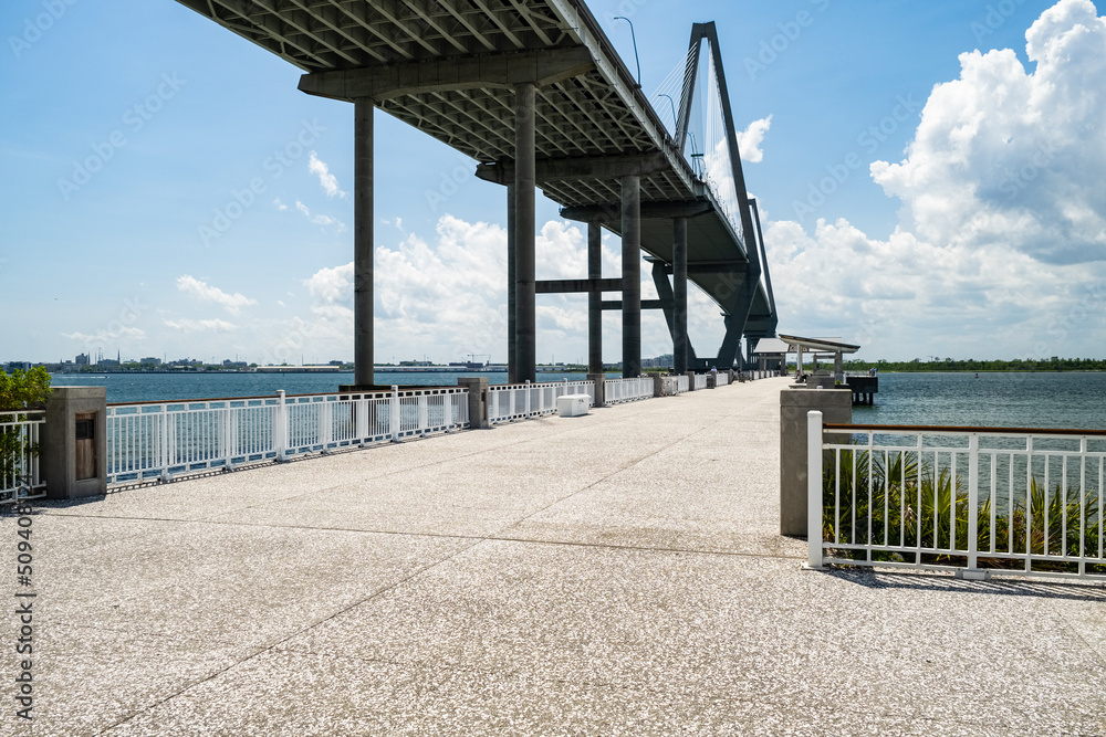 Poster View of the Arthur Ravenel Bridge from the Mount Pleasant Pier ...
