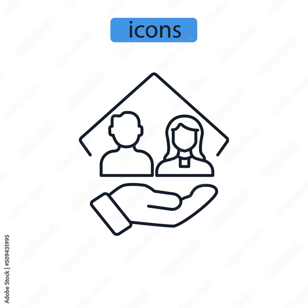 assisted living icons symbol vector elements for infographic web Stock ...