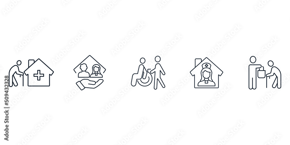 Eldery care icons symbol vector elements for infographic web Stock ...
