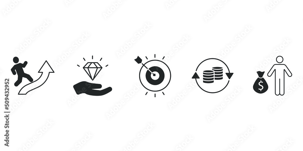 lean thinking icons symbol vector elements for infographic web Stock ...