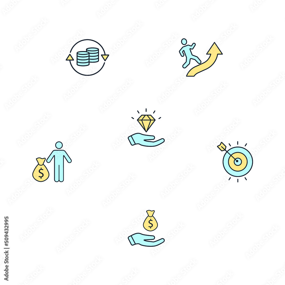 lean thinking icons symbol vector elements for infographic web Stock ...