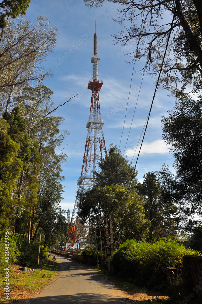 India's third tallest television tower in Kodaikanal, Tamil Nadu, India ...