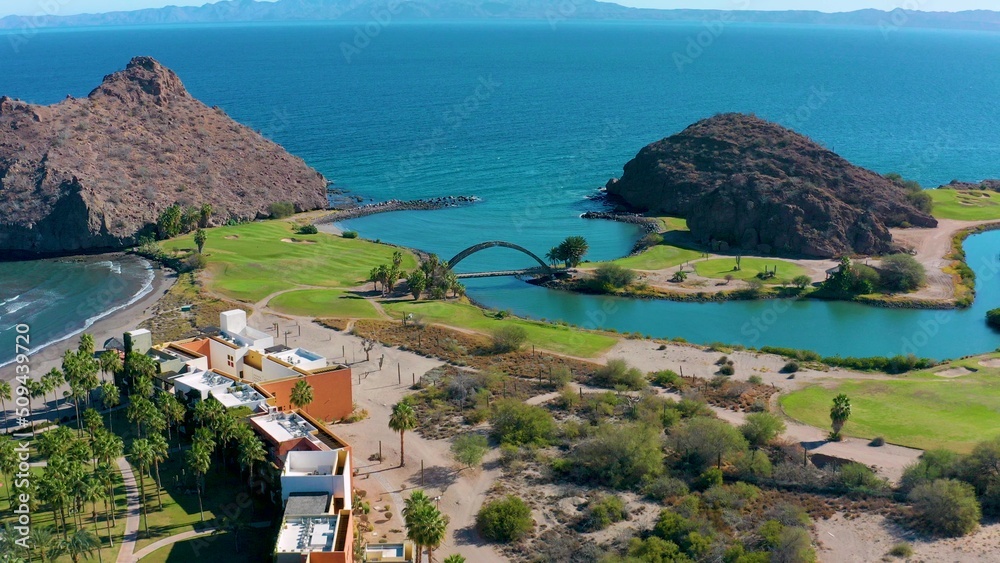 2020:LORETO BCS MEXICO.Small Bridge Is Connecting The Land To Island In ...