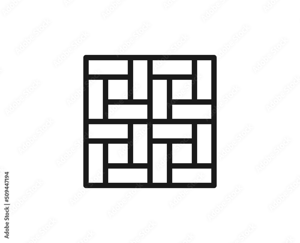 Single line icon of tile on isolated white background. High quality ...