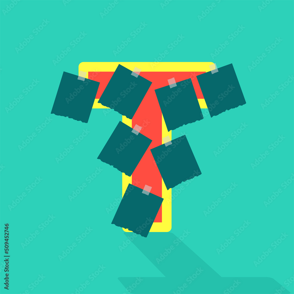 Sticky paper or image space on the letter T. photo collage and fun ...