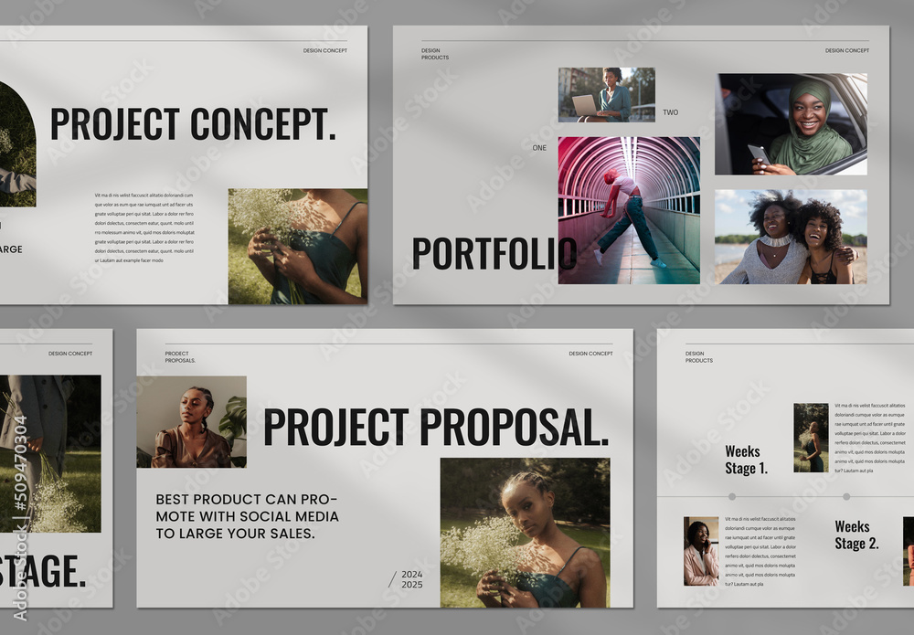 Modern Pitch Deck Layout Stock Template | Adobe Stock
