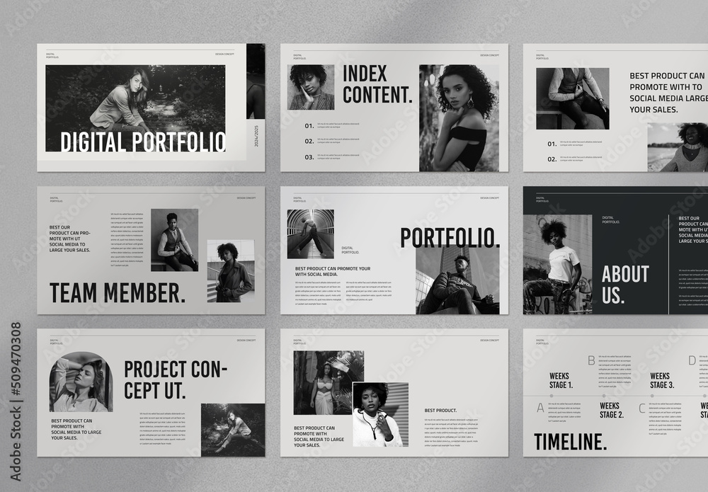 Digital Portfolio Layout Stock Template | Adobe Stock