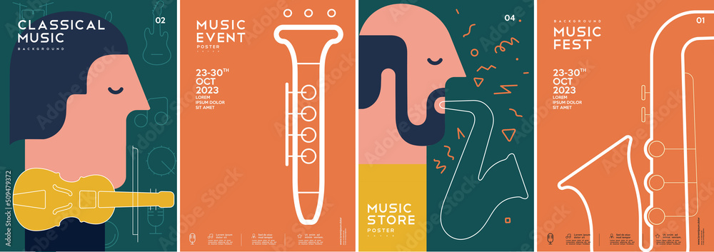 Music poster. Violinist. Flute. Saxophone. Saxophonist. Jazz festival ...