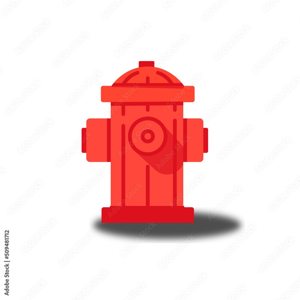 Red fire hydrant icon. Flat illustration of red fire hydrant vector ...