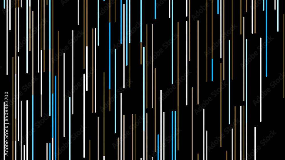 Colored lines rain down on black background. Animation. Abstract rain ...